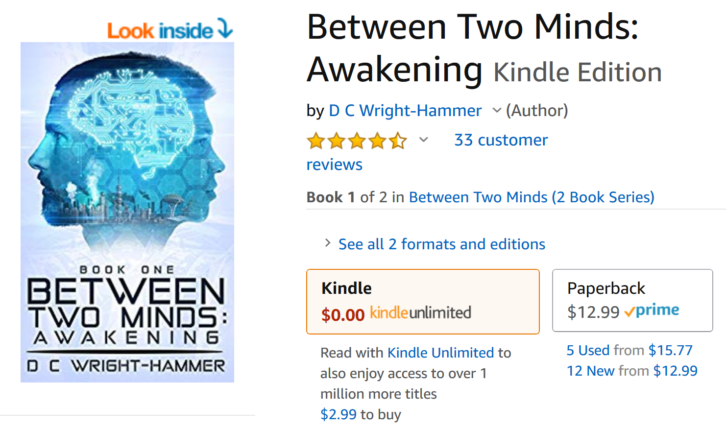 Book review: Between Two Minds: Awakening, by D C Wright-Hammer ...